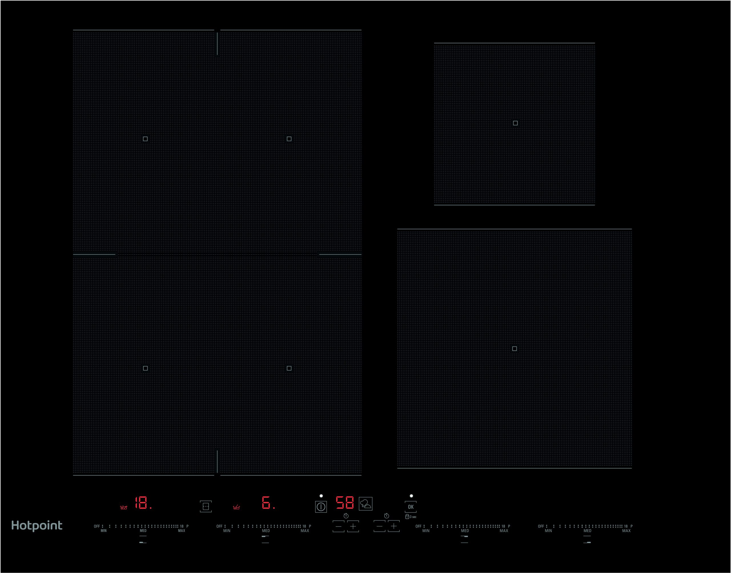 Hotpoint ACO 654 NE 65cm Induction Hob - Black - Kensi Hope Interiors Ltd
