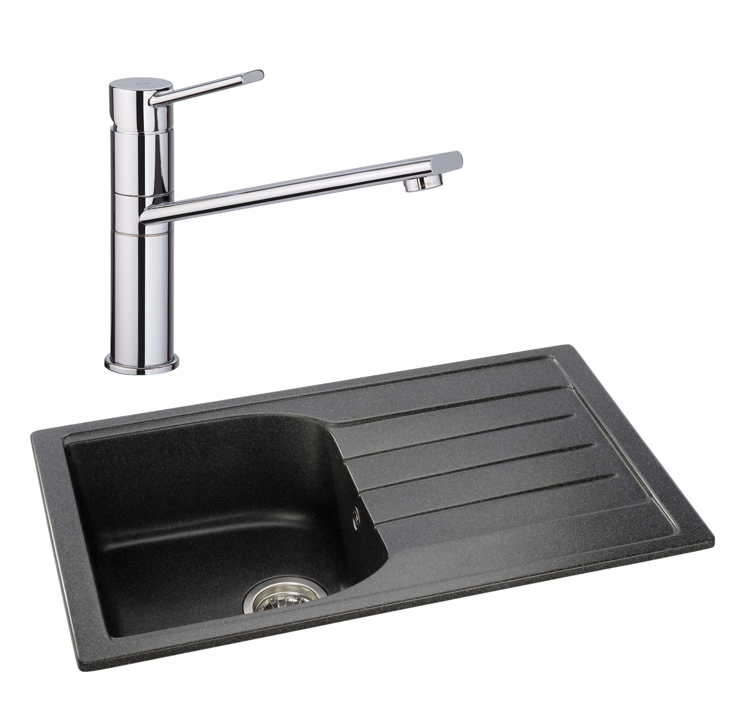 Abode Oriel 1B Inset Black Granite Sink & Specto Tap Pack - Kensi Hope ...