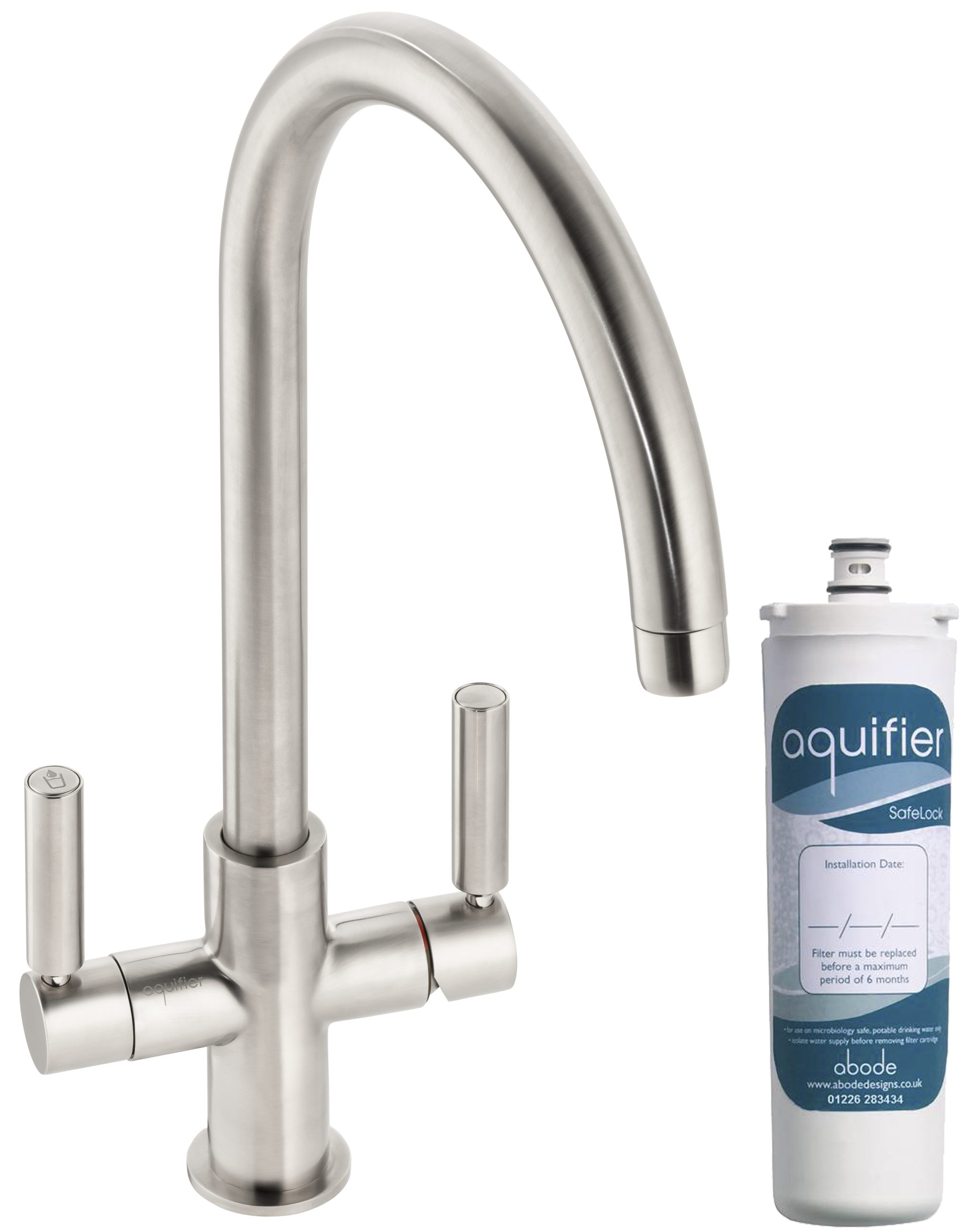 Abode Globe Aquifier Mixer Tap - Brushed Nickel - Kensi Hope Interiors Ltd