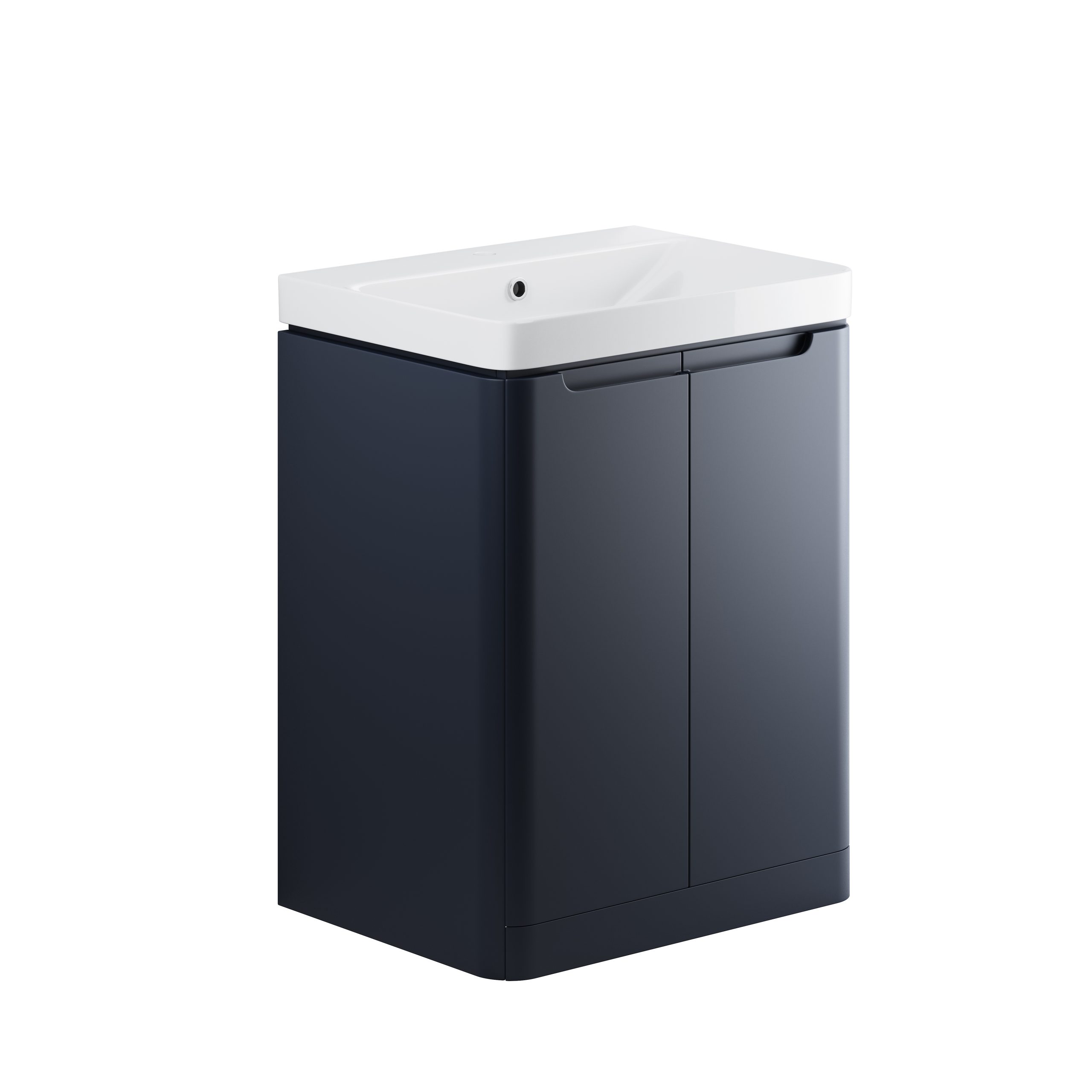 Lambra 600mm 2 Door Floor Standing Basin Unit - Matt Indigo - Kensi ...